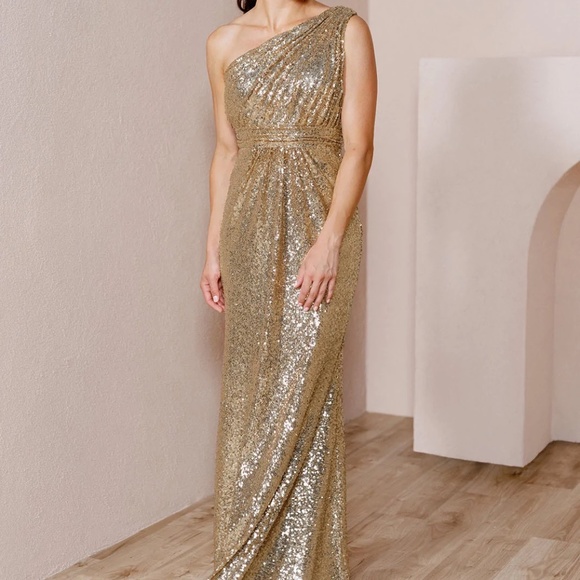 Revelry | Dresses | Gold Sequin Gown | Poshmark